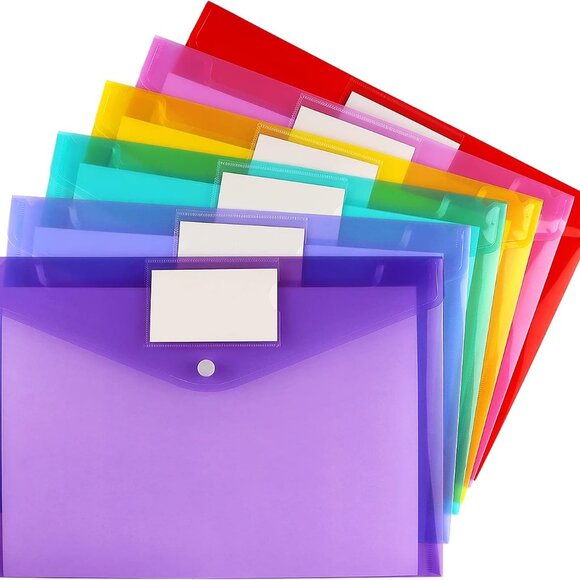 Office | 6 Pack Clear Document Folders Plastic Envelopes Poly Envelopes ...
